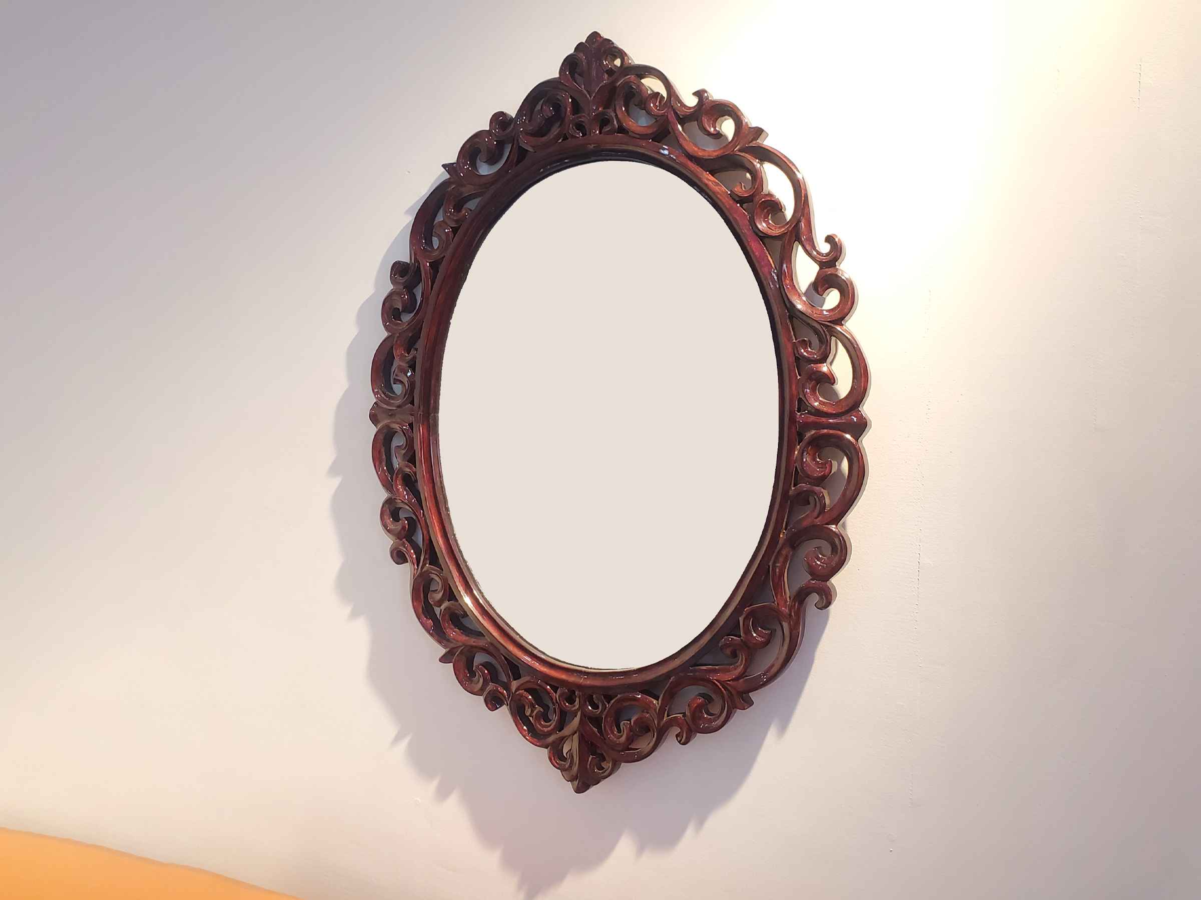 Carved Oval Mirror