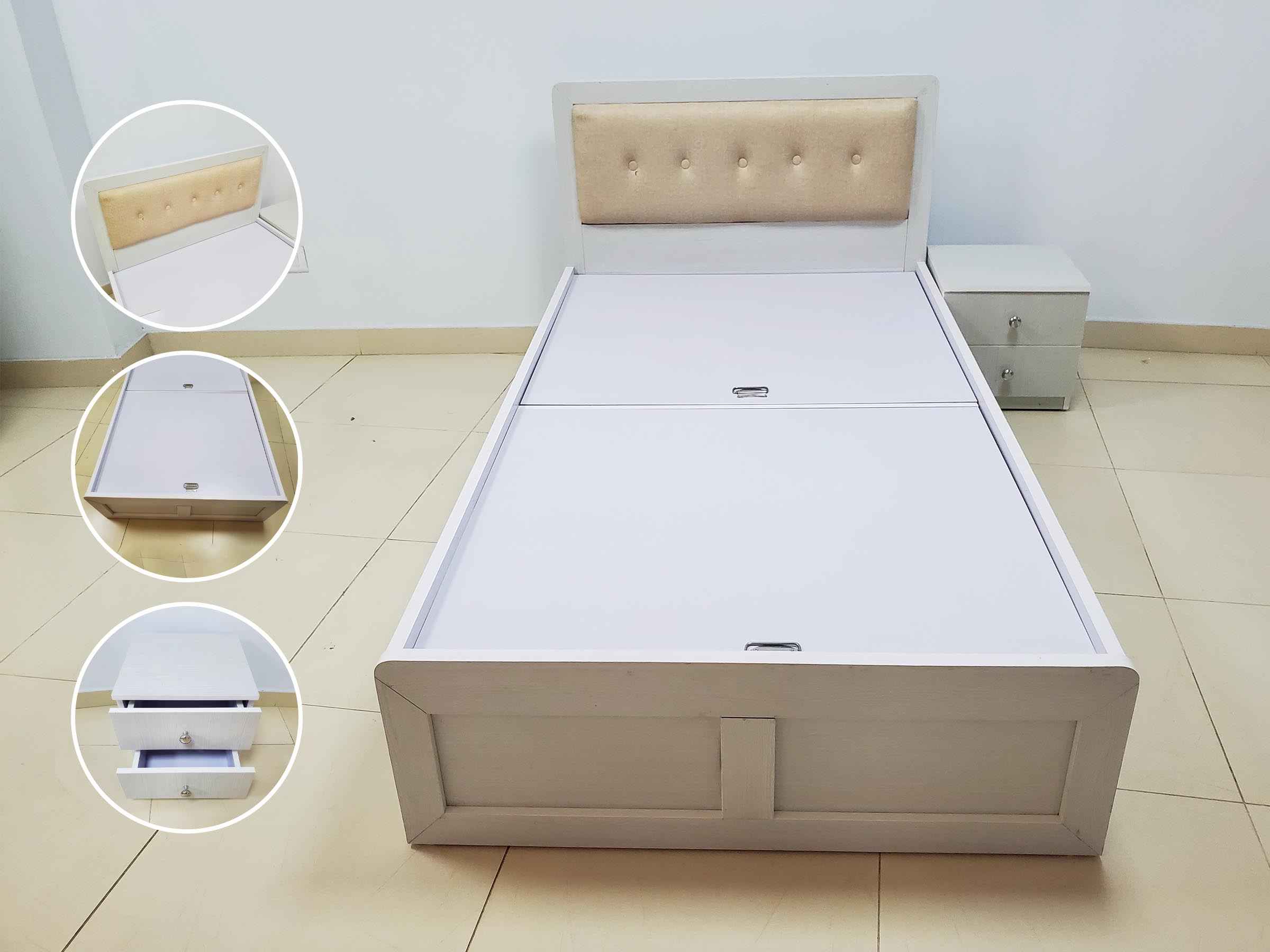 Single Bed with Side Table