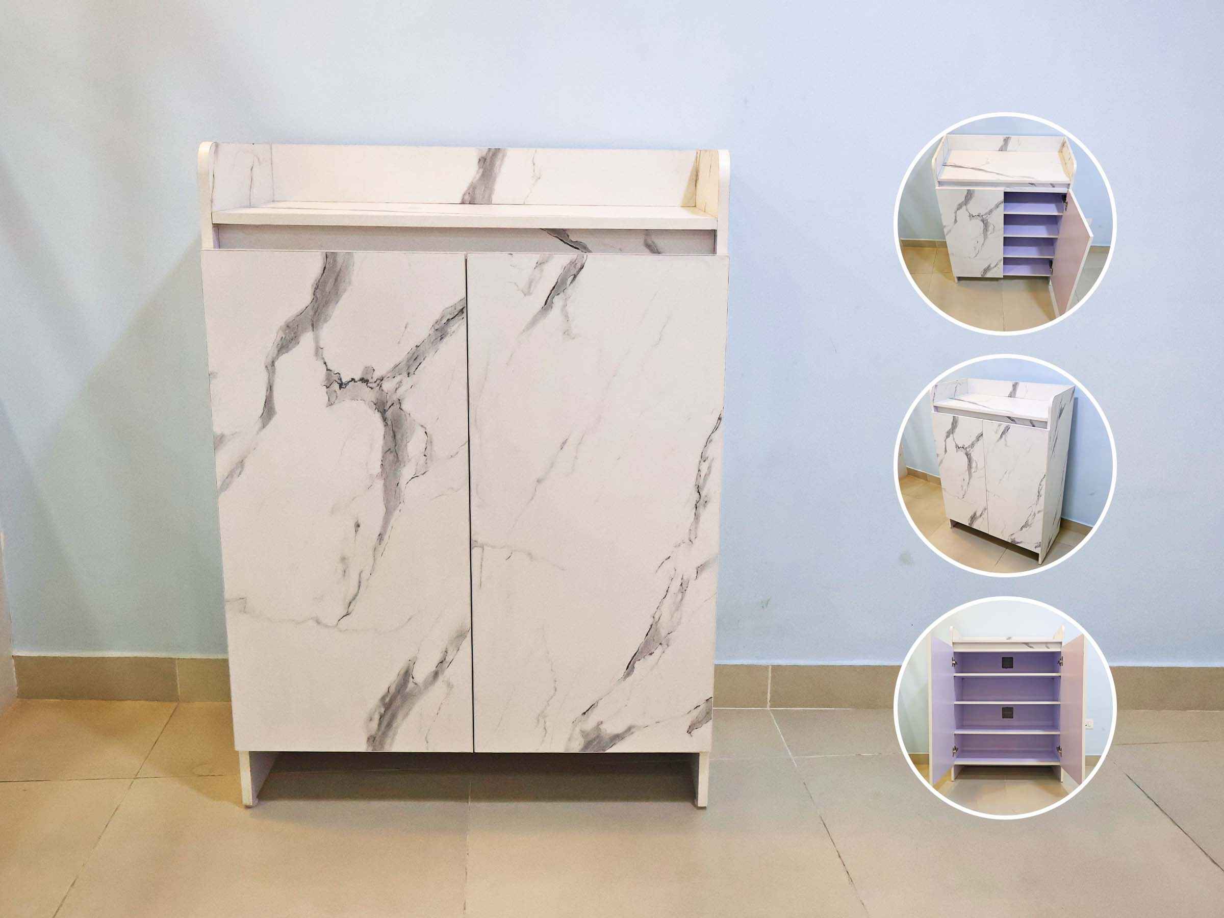 Marble-Look Shoe Rack