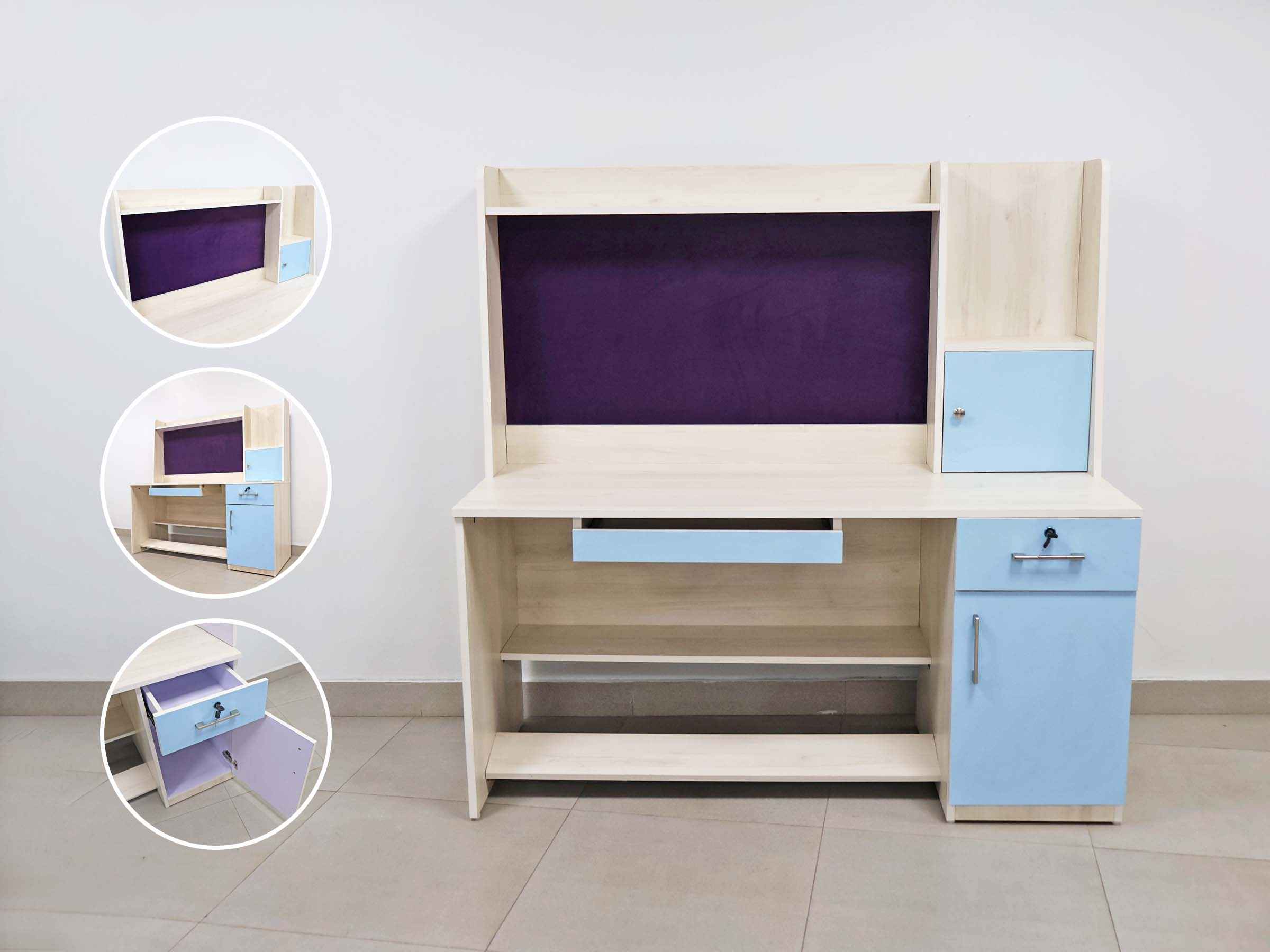 Blue Accent Study Desk