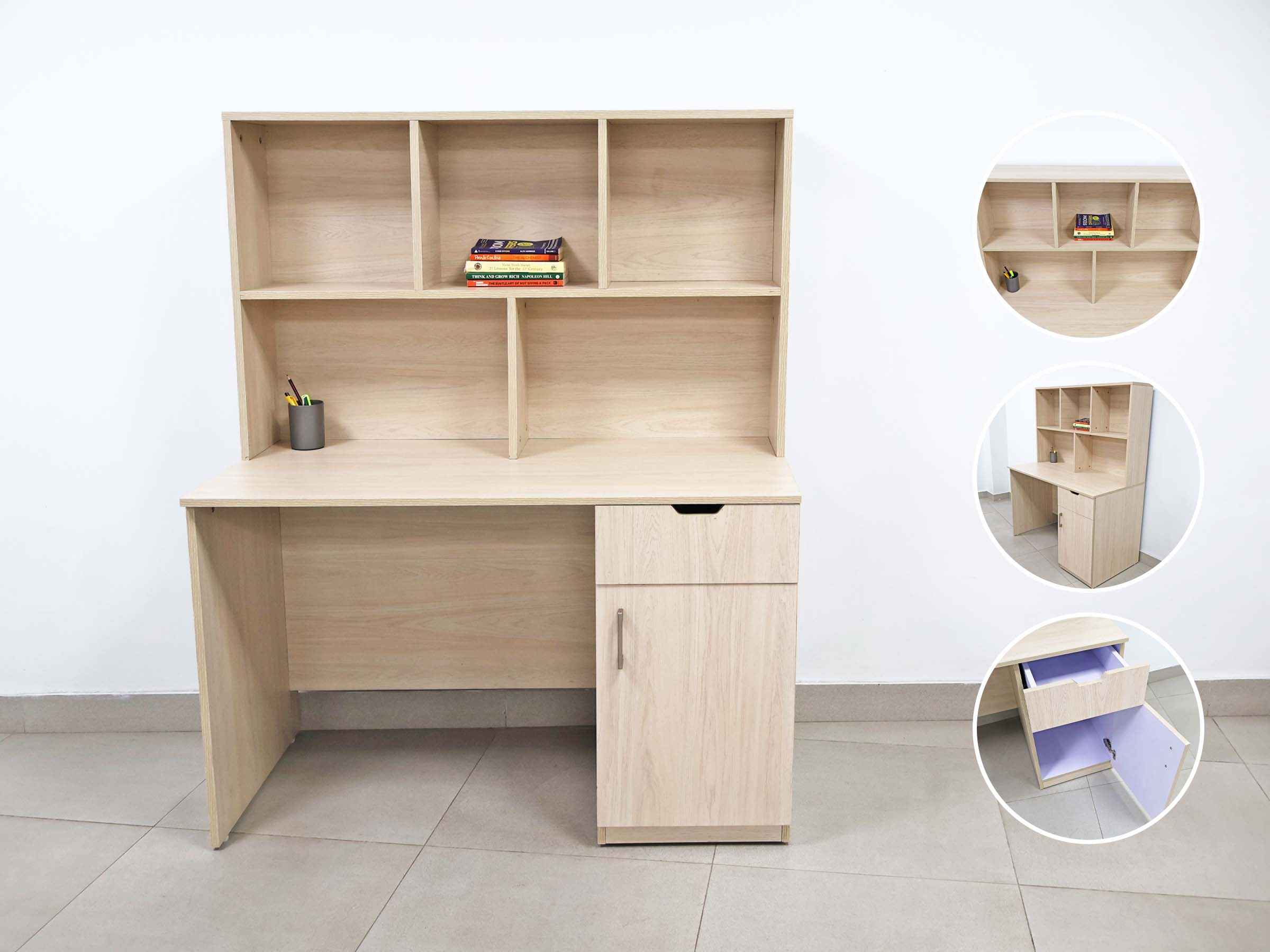 Multi-Shelf Study Desk