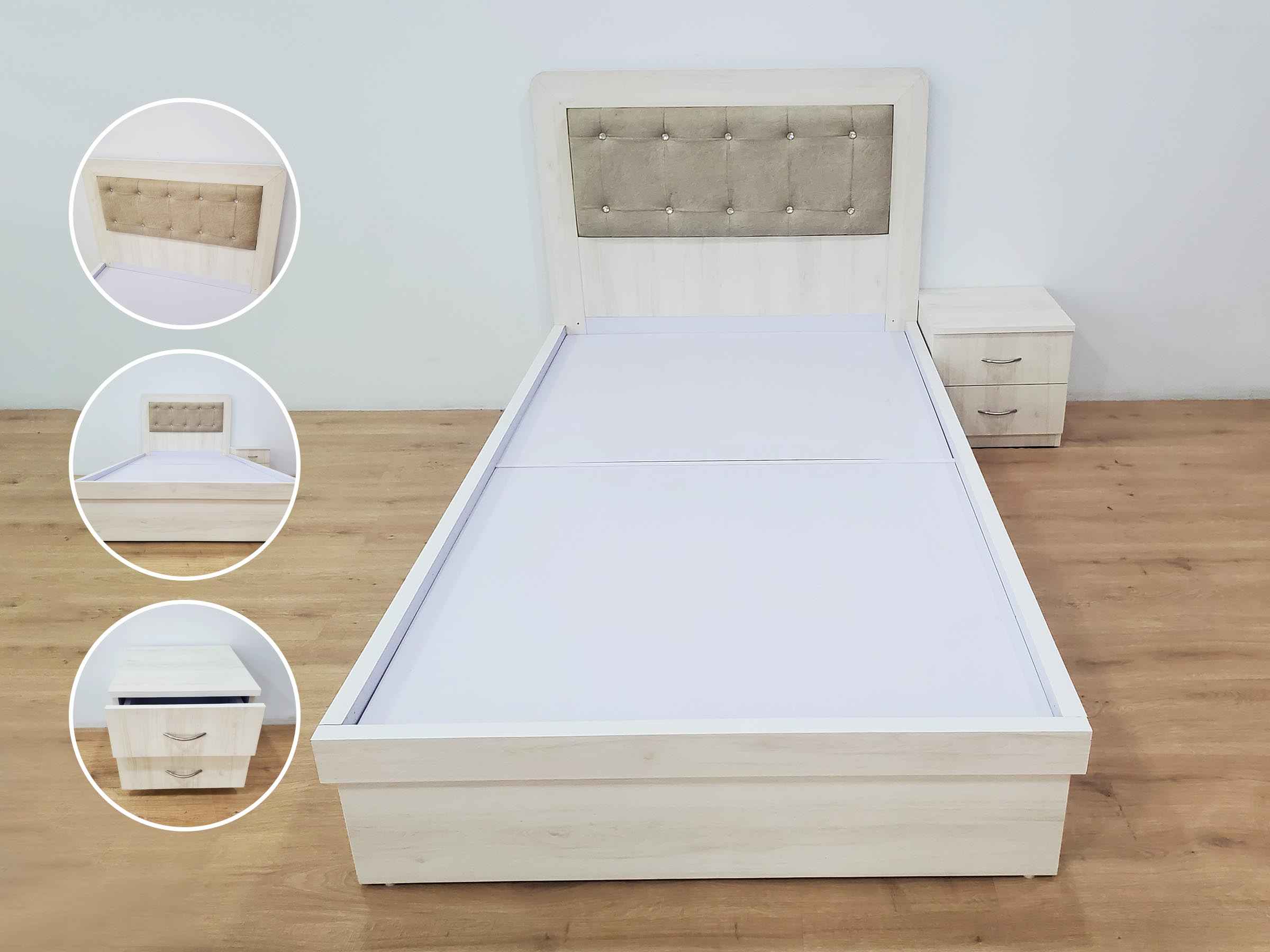Single Bed with Side Table