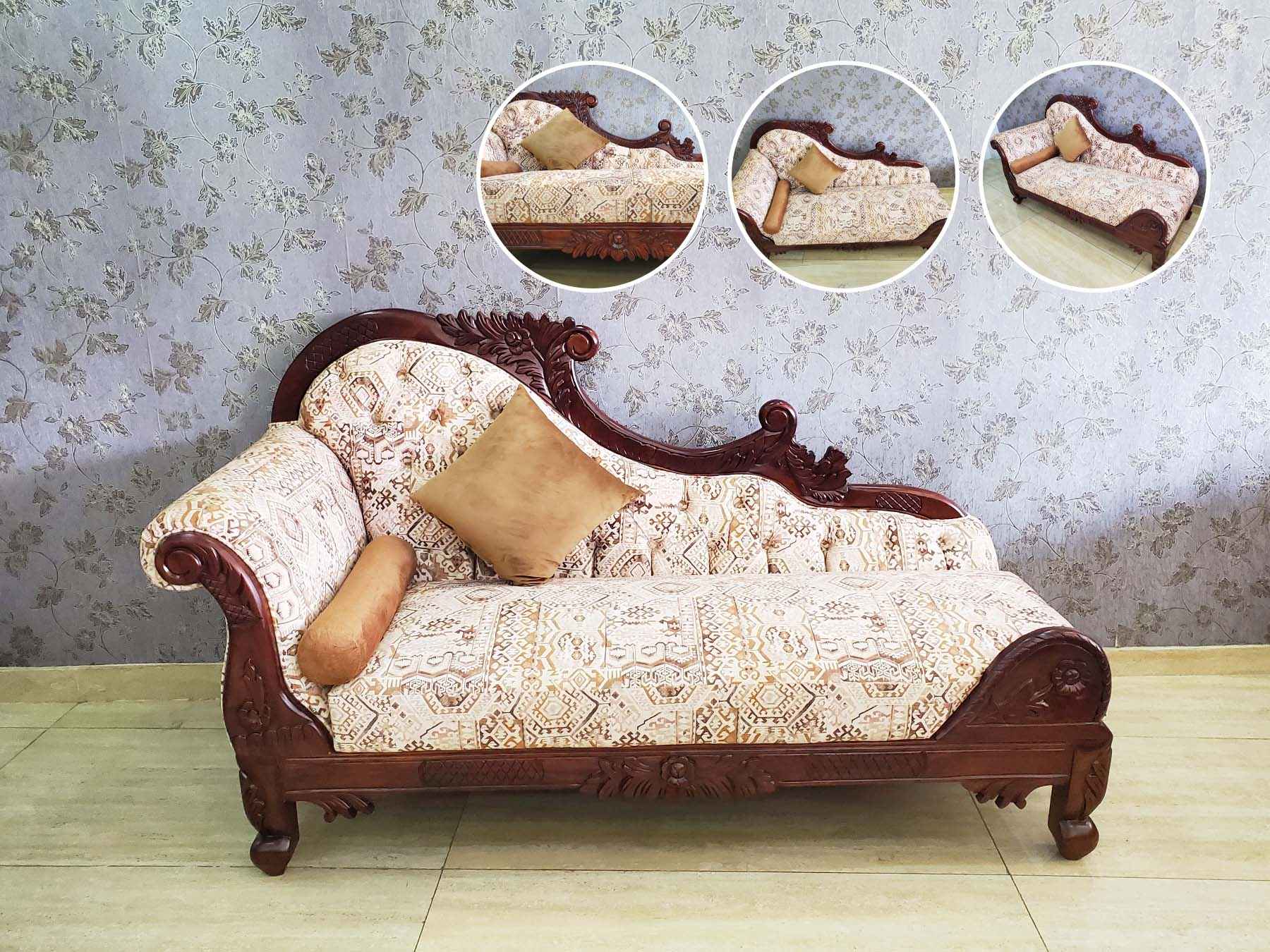 Carved Diwan (Tribal Fabric)