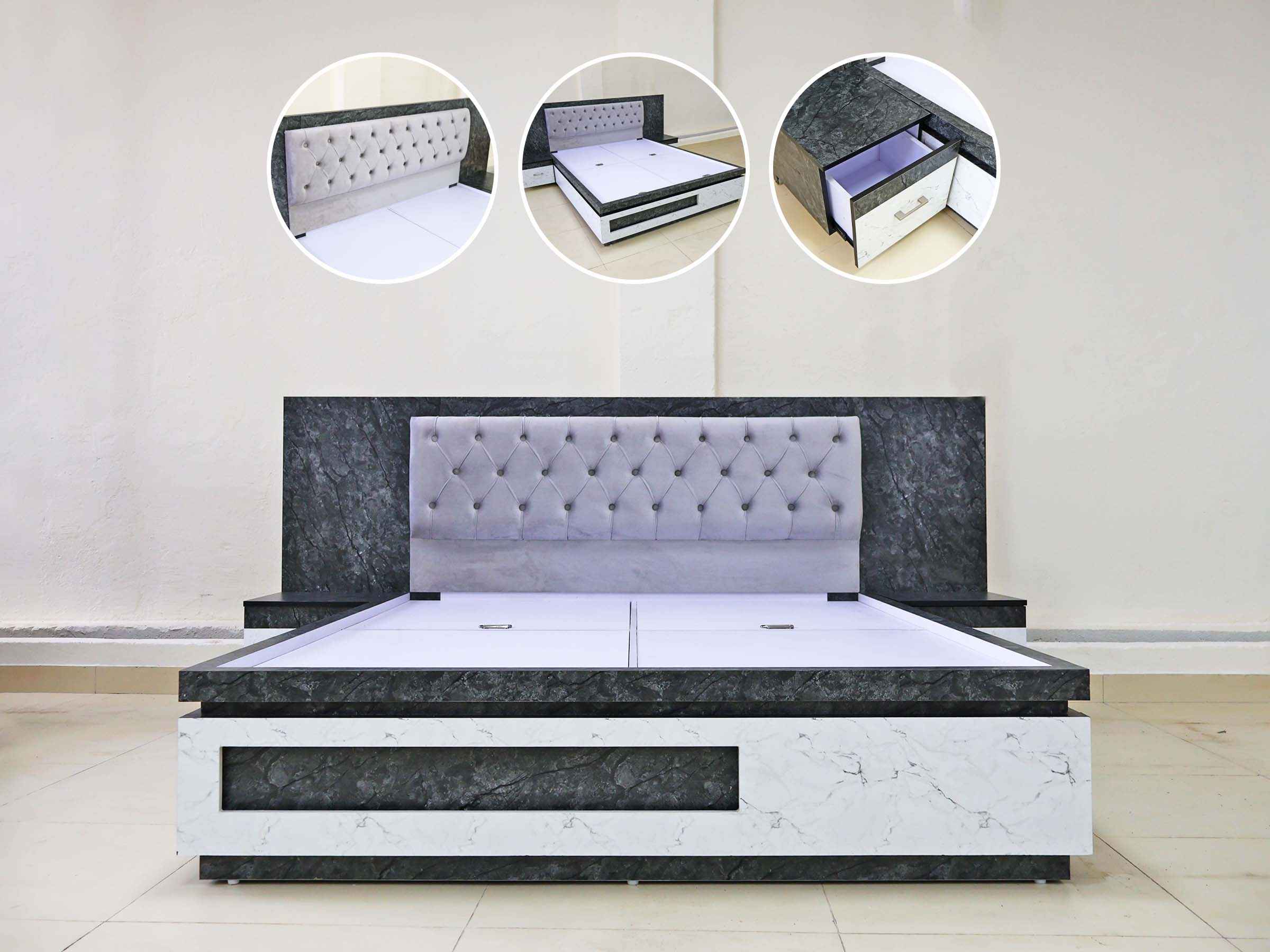Marble-Style Laminate Bed