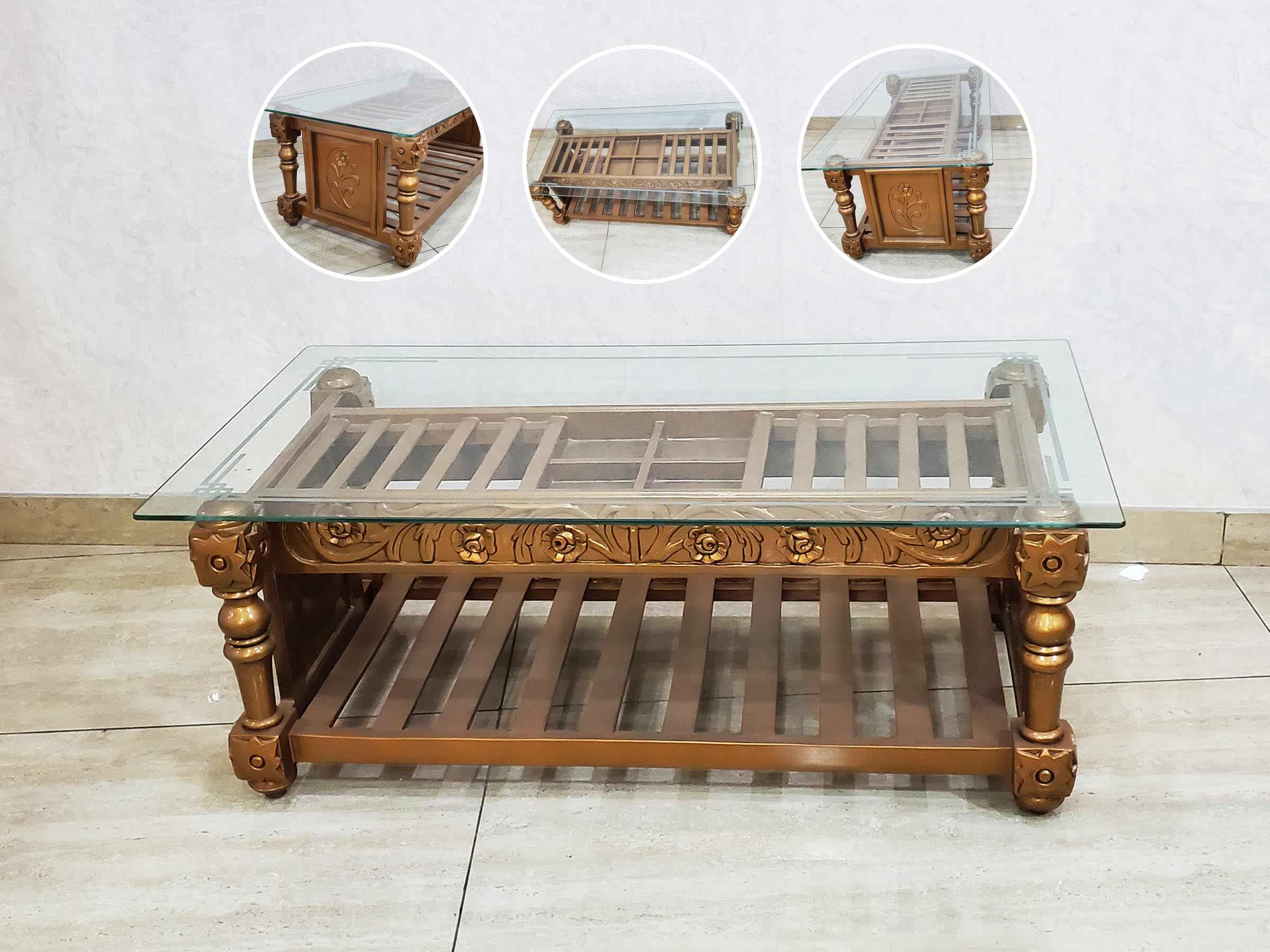 Golden Carved Tea Table